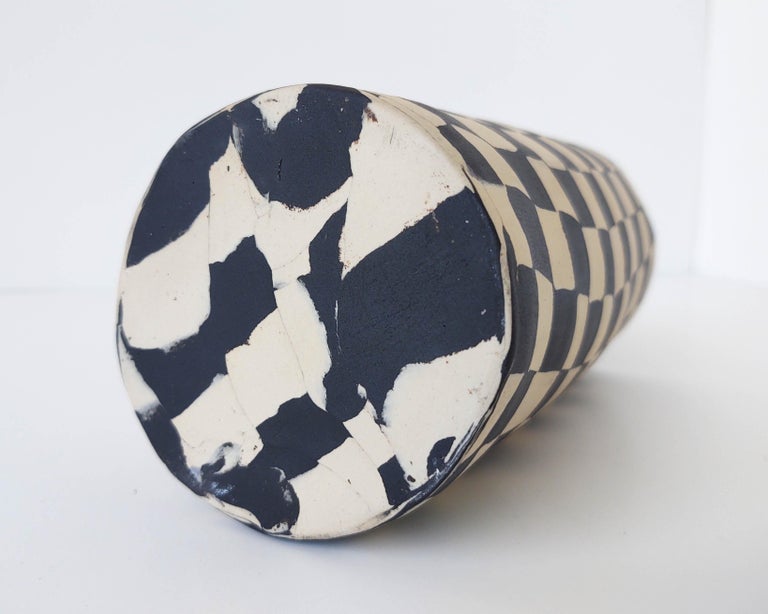 Handmade Nerikomi Black and White Checkered Ceramic Vase by Fizzy ...