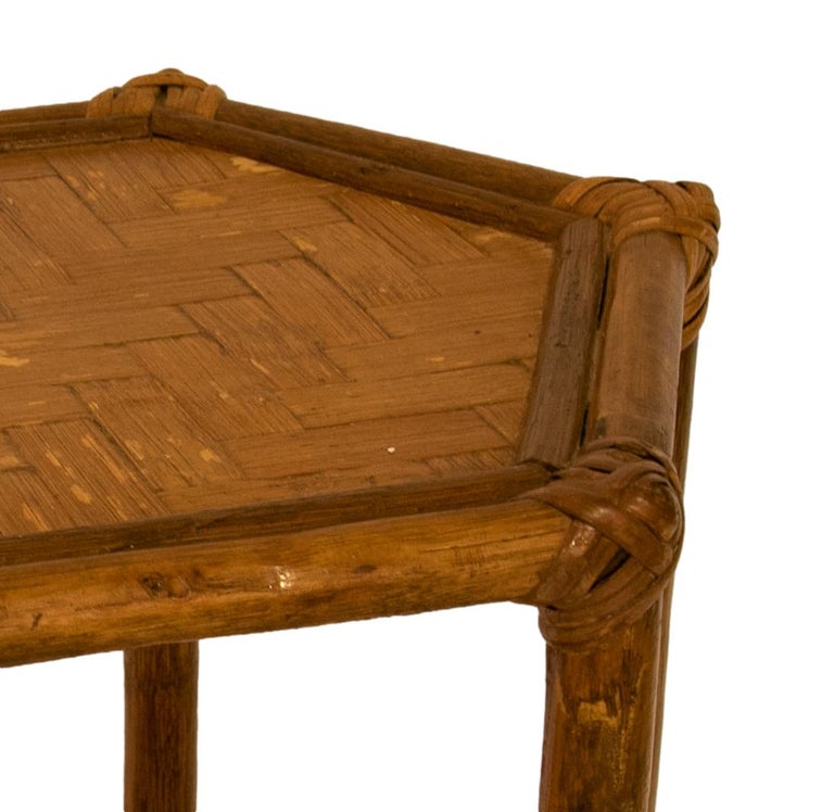 Handmade Octagonal Bamboo Side Table For Sale at 1stDibs