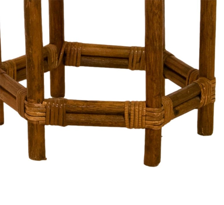 Handmade Octagonal Bamboo Side Table For Sale at 1stDibs