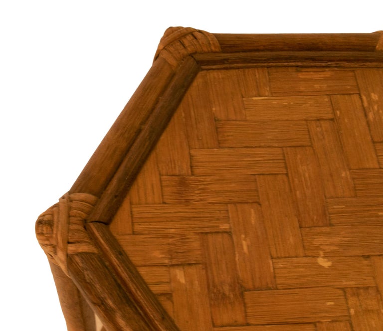 Handmade Octagonal Bamboo Side Table For Sale at 1stDibs