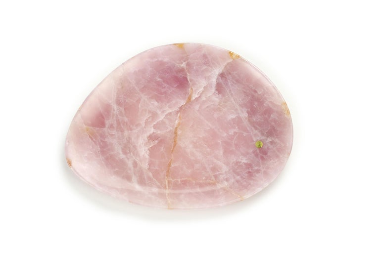 Plate Platter Serveware Solid Rose Quartz Marble Hand-carved ...