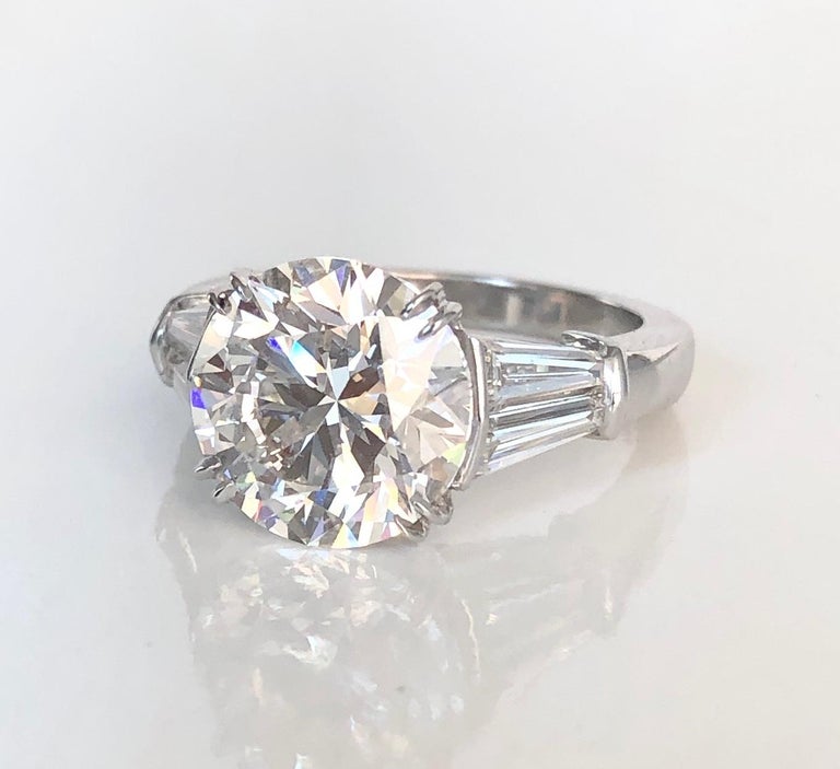 Handmade Platinum Round Diamond Engagement Ring, 5.02 Carat EVS1-GIA ...