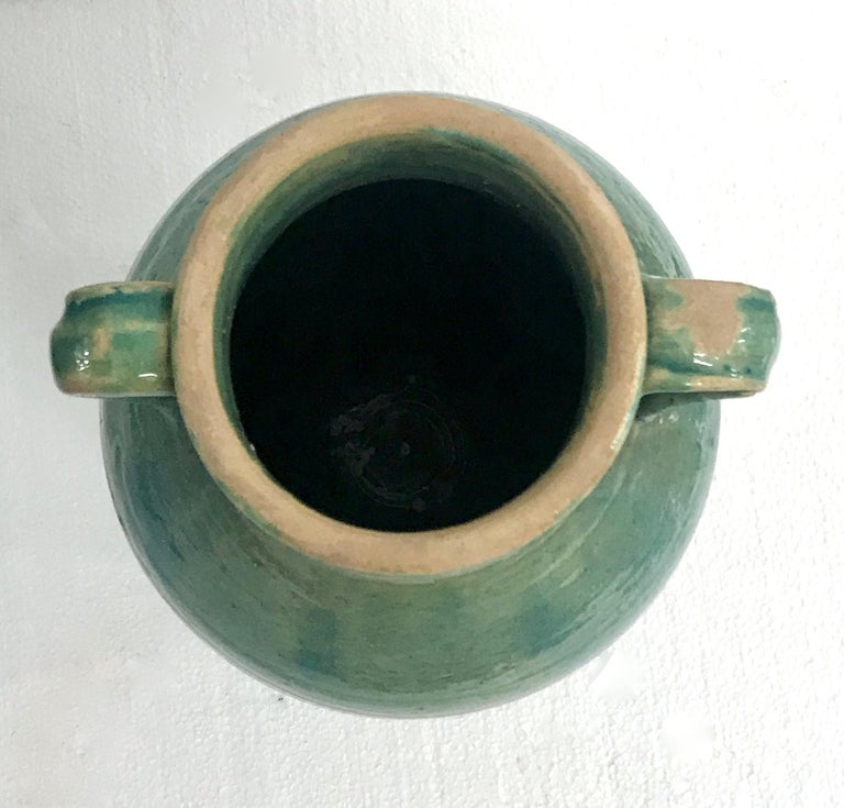 Handmade Rustic Farmhouse Blue-Green Glazed Terracotta Clay Pot Jar ...