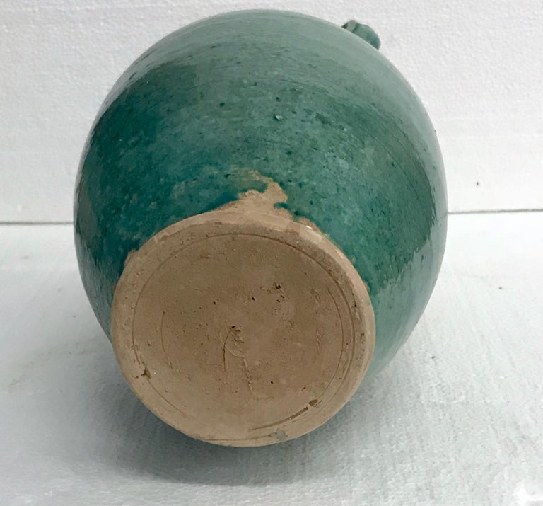 Handmade Rustic Farmhouse Blue-Green Glazed Terracotta Clay Pot Jar ...