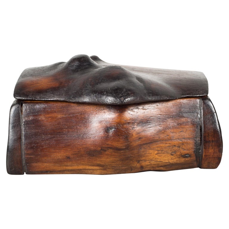 Handmade Rustic Live Edge Wooden Box, circa 1920-1940 For Sale at 1stDibs