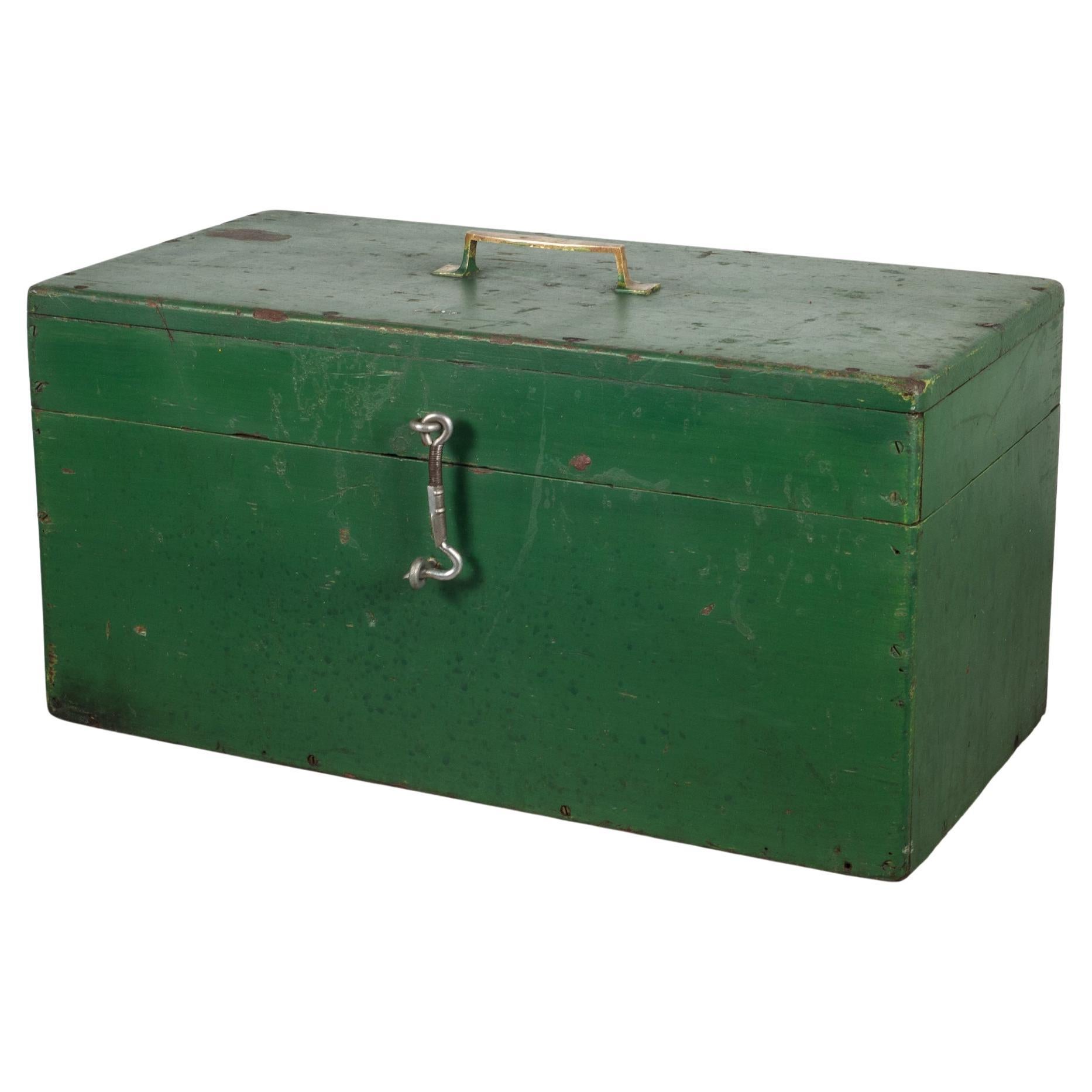 Large Handmade Wood Document with Brass Lock, c.1940 at 1stDibs