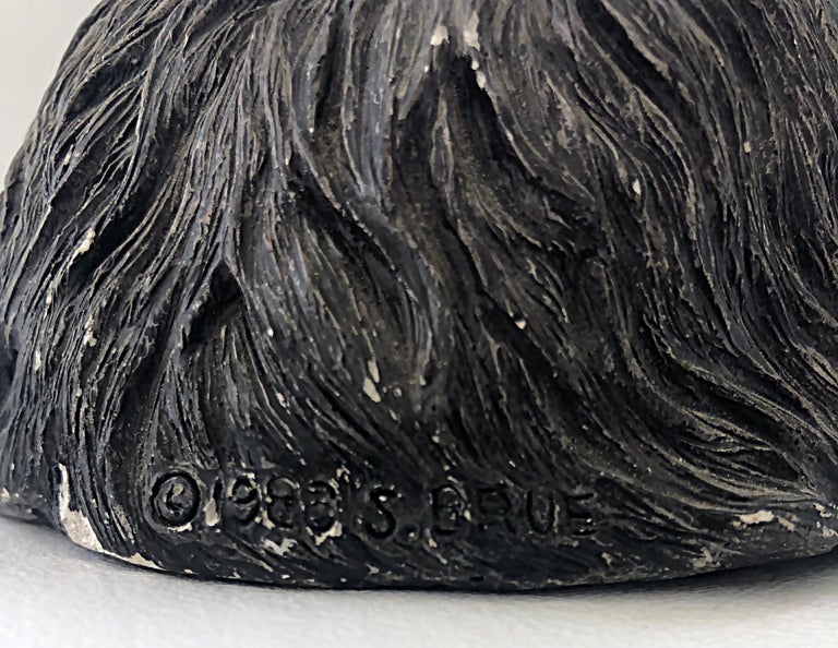 Handmade Sandicast Old English Sheepdog Sculpture, Signed Sandra Brue ...