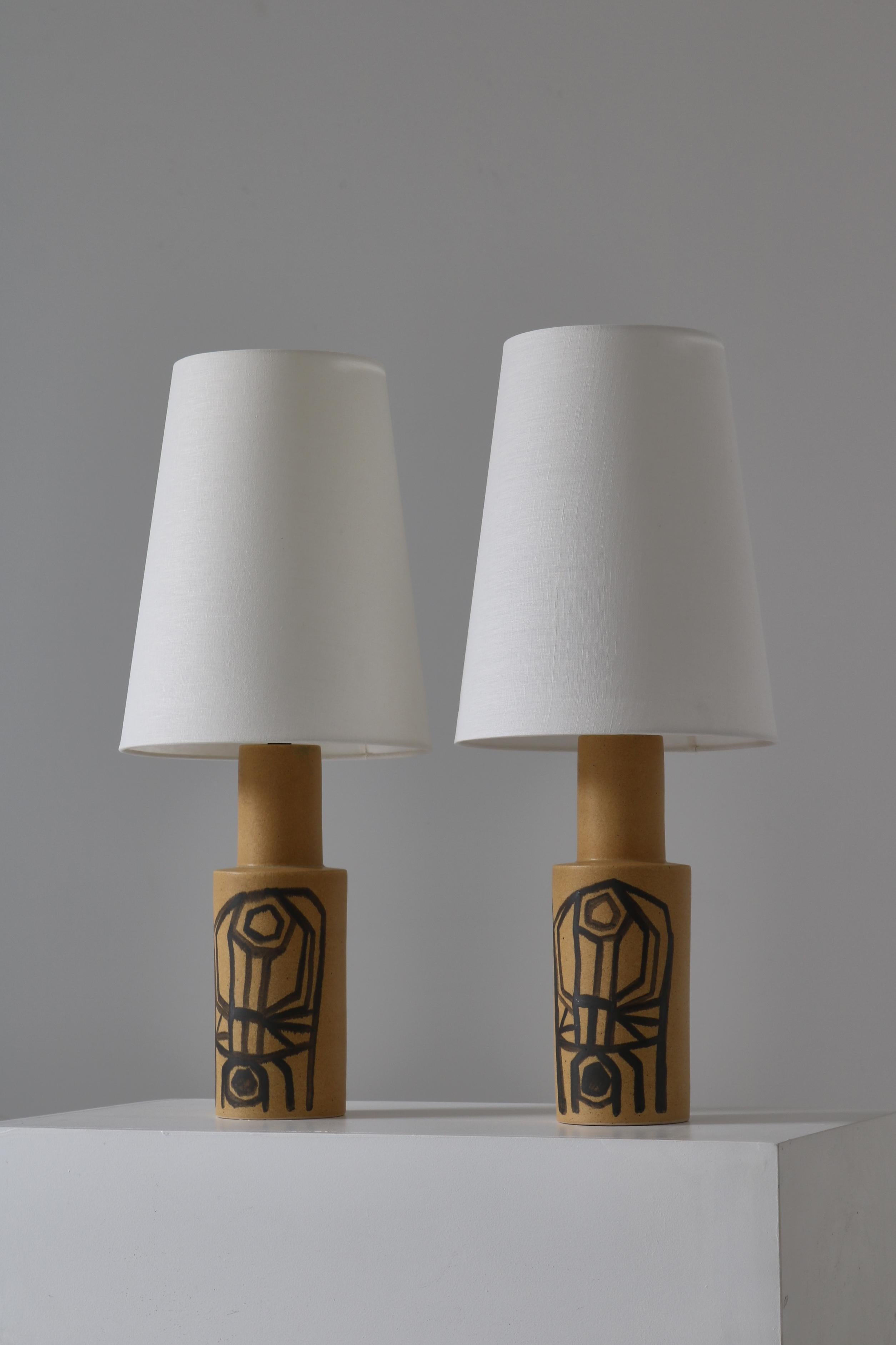 Handmade Scandinavian Modern Stoneware Table Lamps by Okela, Denmark ...