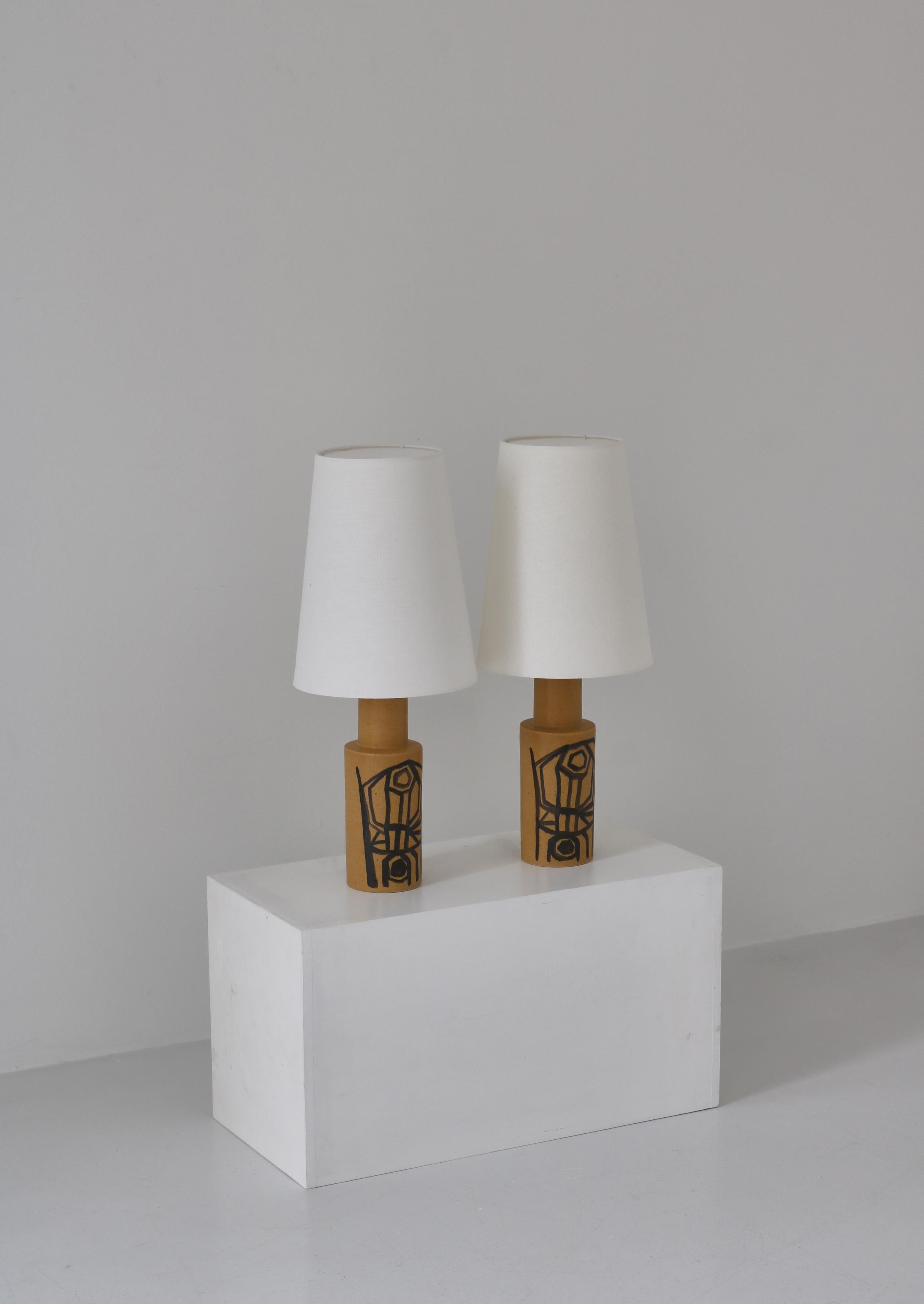 Handmade Scandinavian Modern Stoneware Table Lamps by Okela, Denmark ...