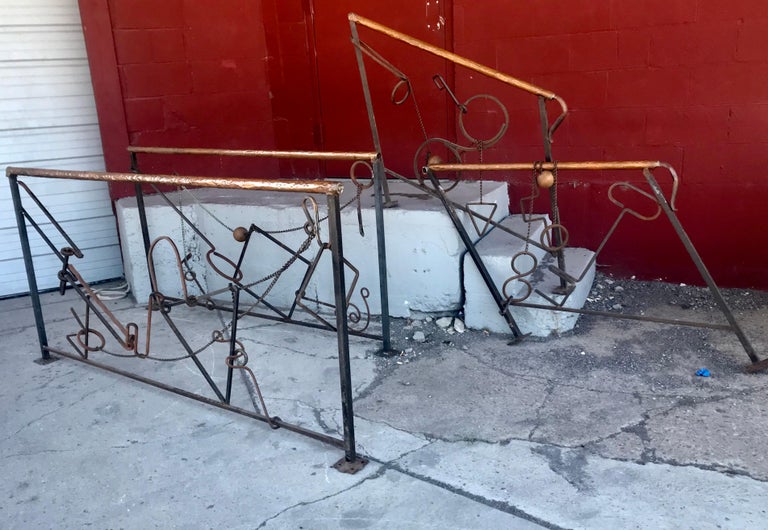 Handmade Sculptural Iron, Copper, Bronze 4 Piece Railings, by Larry ...