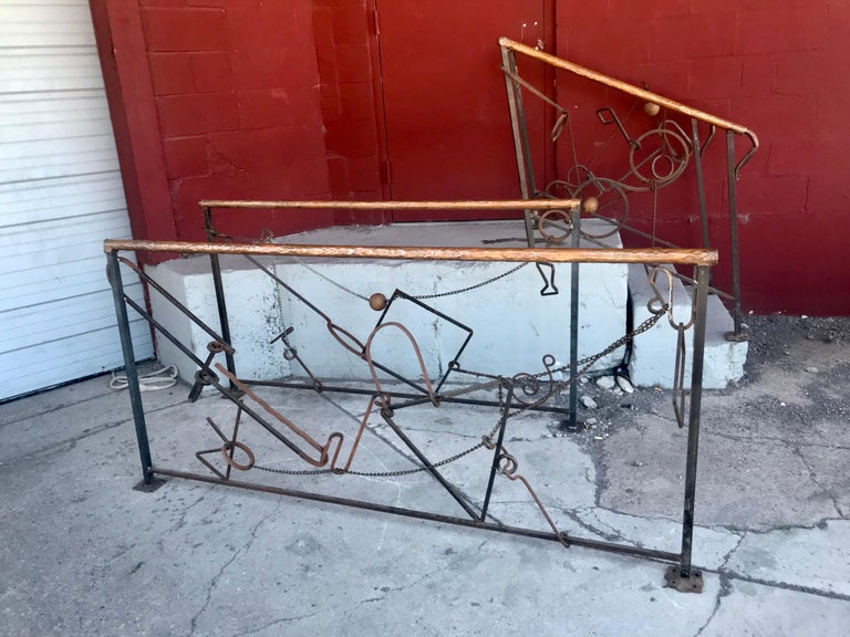 Handmade Sculptural Iron, Copper, Bronze 4 Piece Railings, by Larry ...