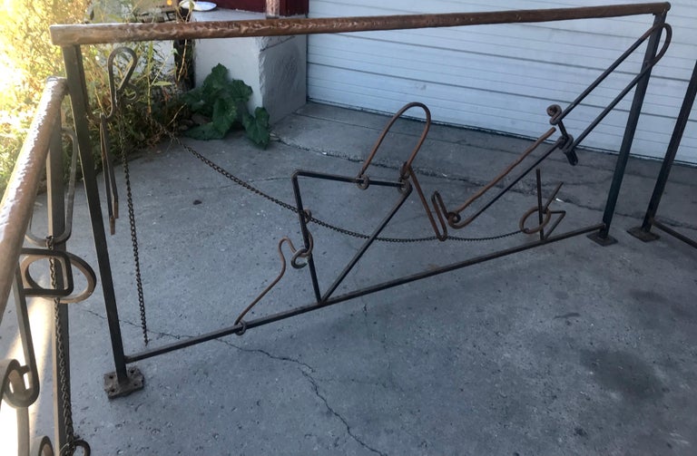 Handmade Sculptural Iron, Copper, Bronze 4 Piece Railings, by Larry ...