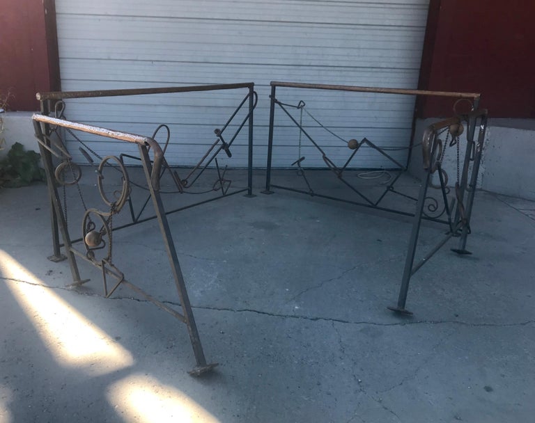 Handmade Sculptural Iron, Copper, Bronze 4 Piece Railings, by Larry ...