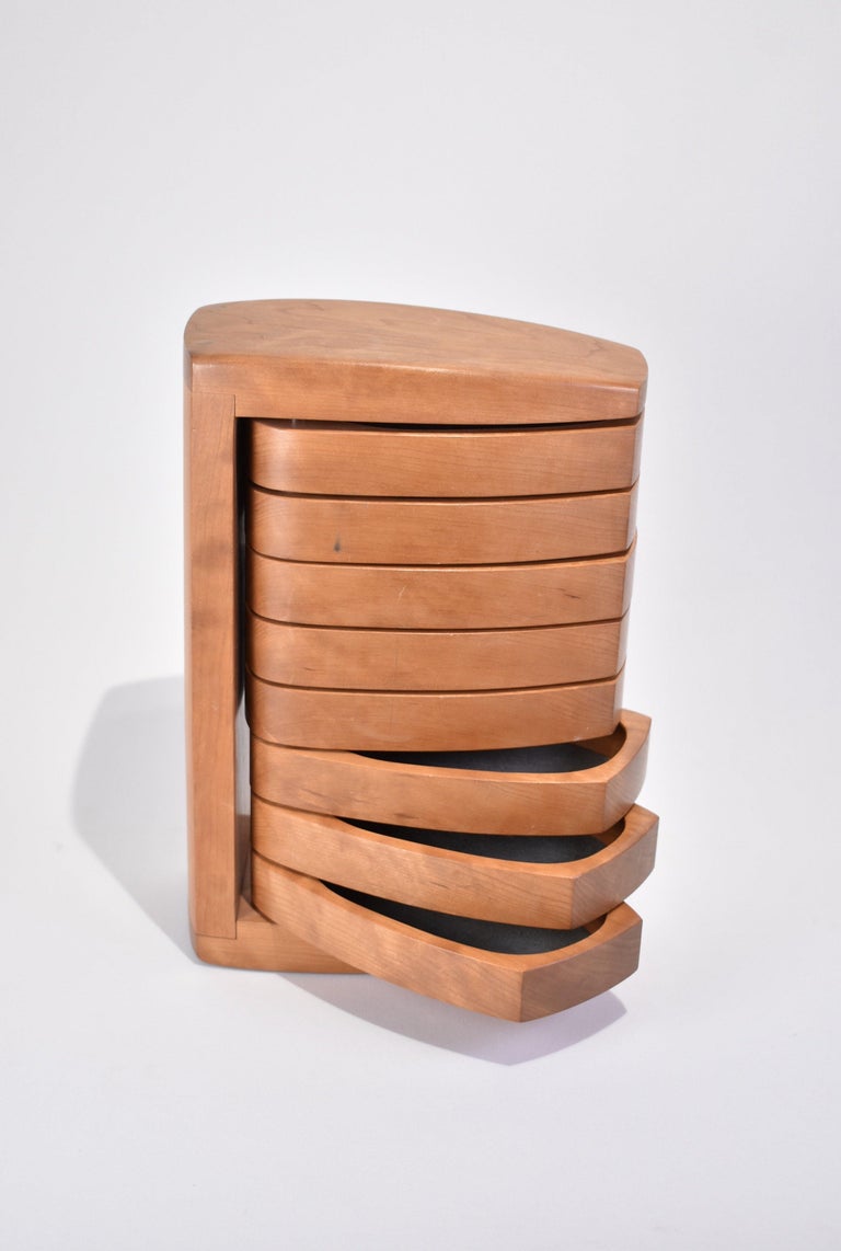 Handmade Sculptural Pivoting Wooden Jewelry Box by Kellams Studio at ...
