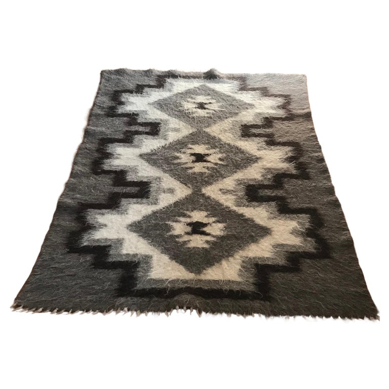 Sheep Wool Rug Throw Carpet Log Cabin For Sale at 1stDibs