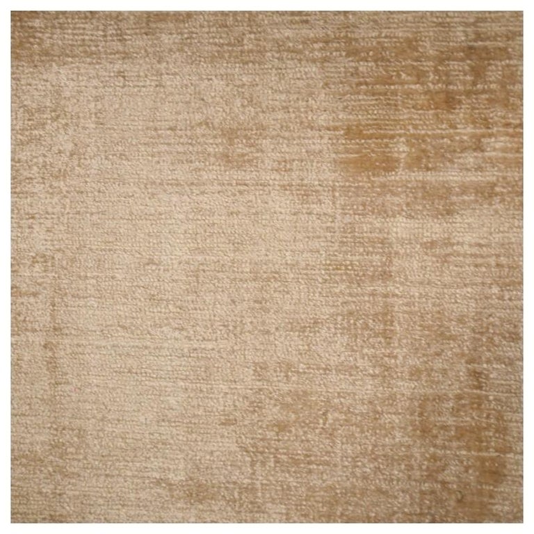 Handmade Smooth Beige Color in Silk Rug For Sale at 1stDibs