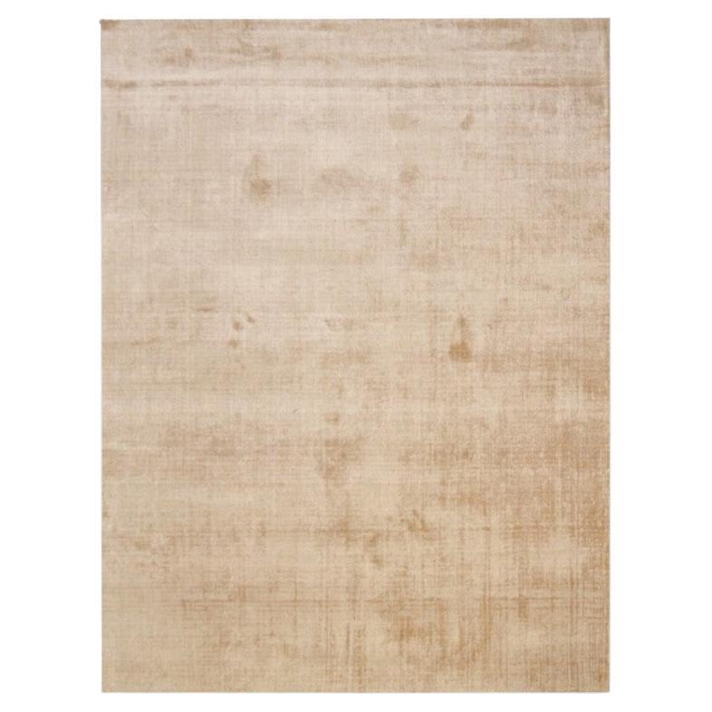 Handmade Smooth Beige Color in Silk Rug For Sale at 1stDibs