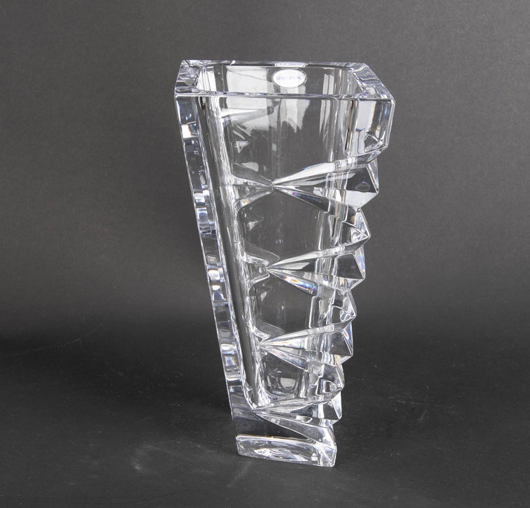 Handmade Solid Crystal Vase For Sale at 1stDibs