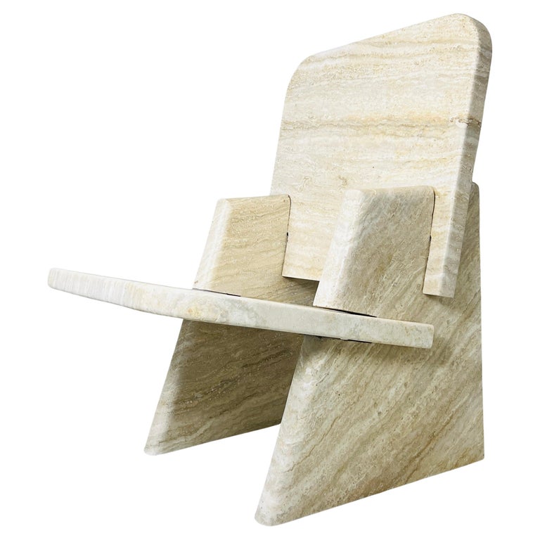 Handmade Travertine Throne Chair For Sale at 1stDibs