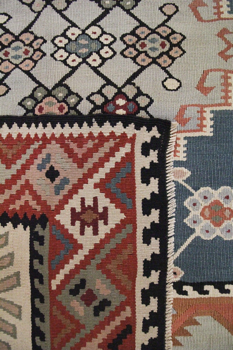Handmade Turkish Antique Kilim Rug Traditional Flat Woven Wool Carpet ...