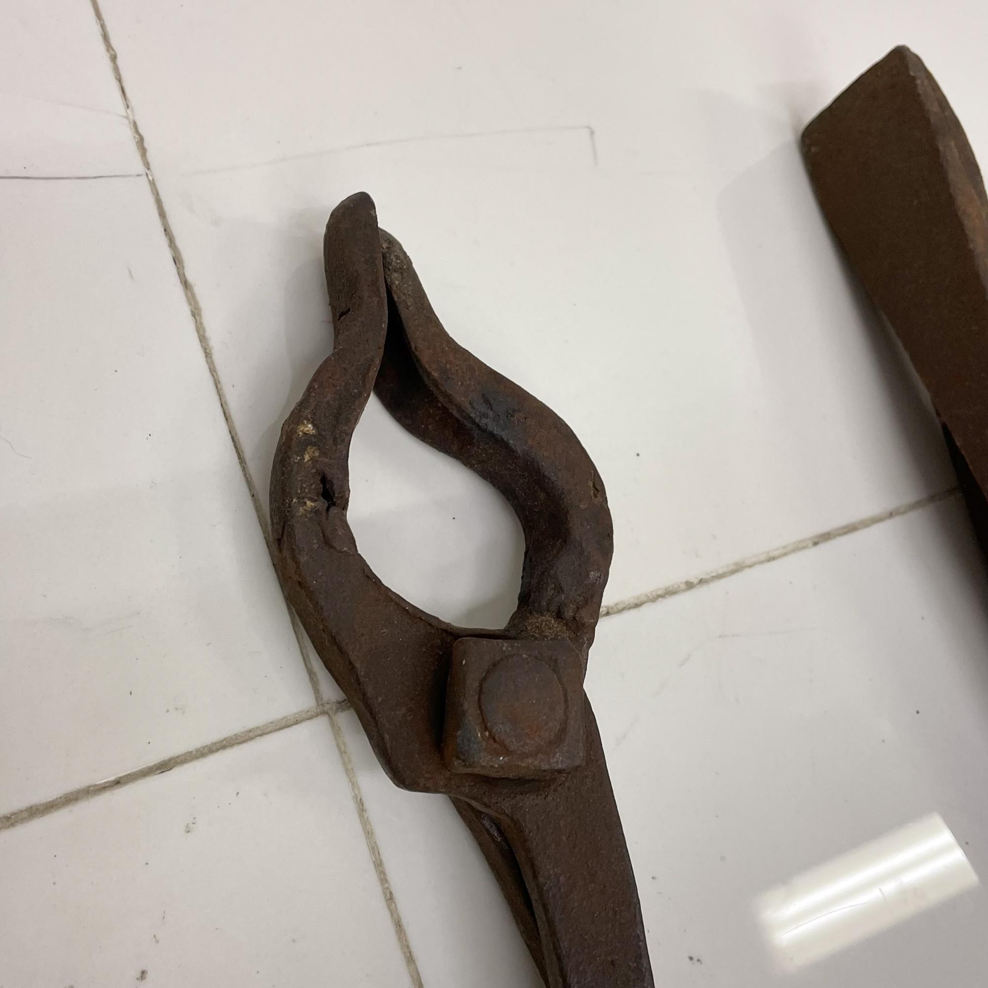 Handmade Unique Set of 9 Antique Iron Worker Tools Blacksmith Forged ...