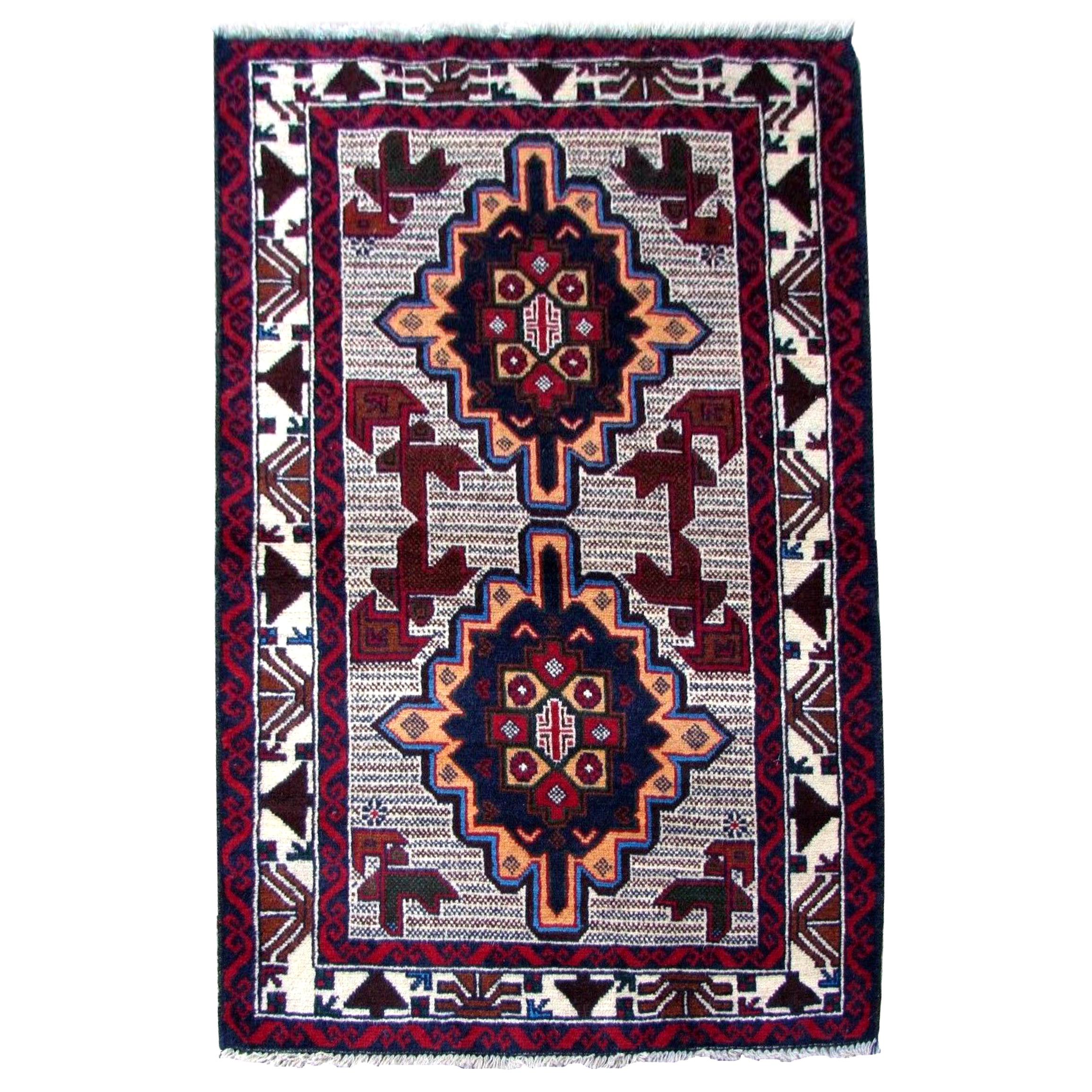 Vintage Baluch Afghan Rug For Sale at 1stDibs