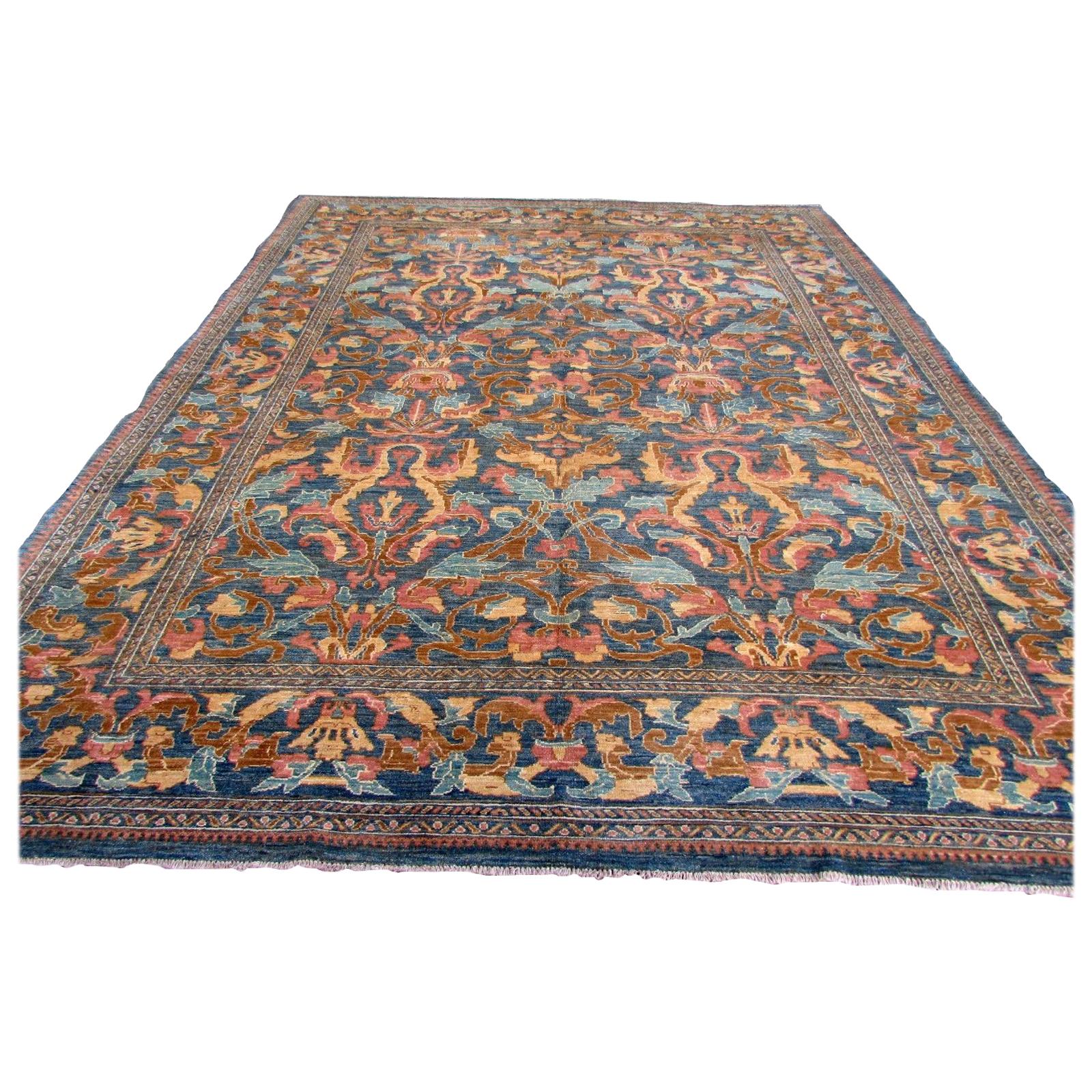 Antique Central Asian Rug Khoy Style with Lotus in Red Pond Details ...