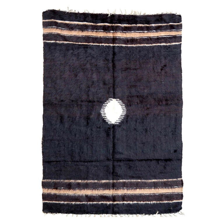 Handmade Vintage Angora Rug, 1950s, 1P73 For Sale at 1stDibs