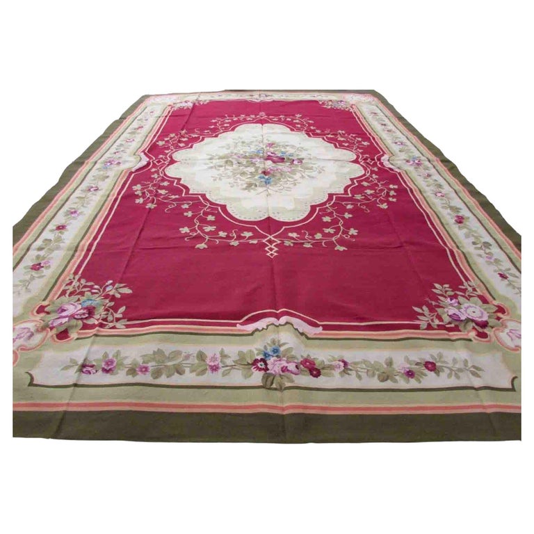 Handmade Vintage French Aubusson Rug, 1970s, 1Q21 For Sale at 1stDibs