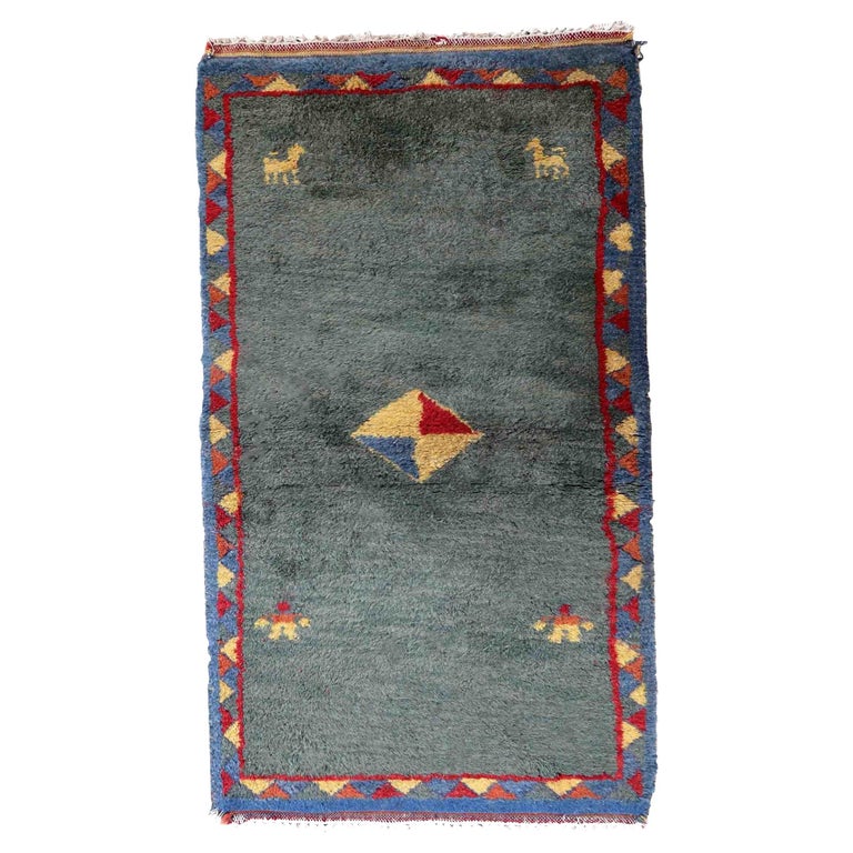 Handmade Vintage Gabbeh Style Rug, 1970s, 1C1024 For Sale at 1stDibs
