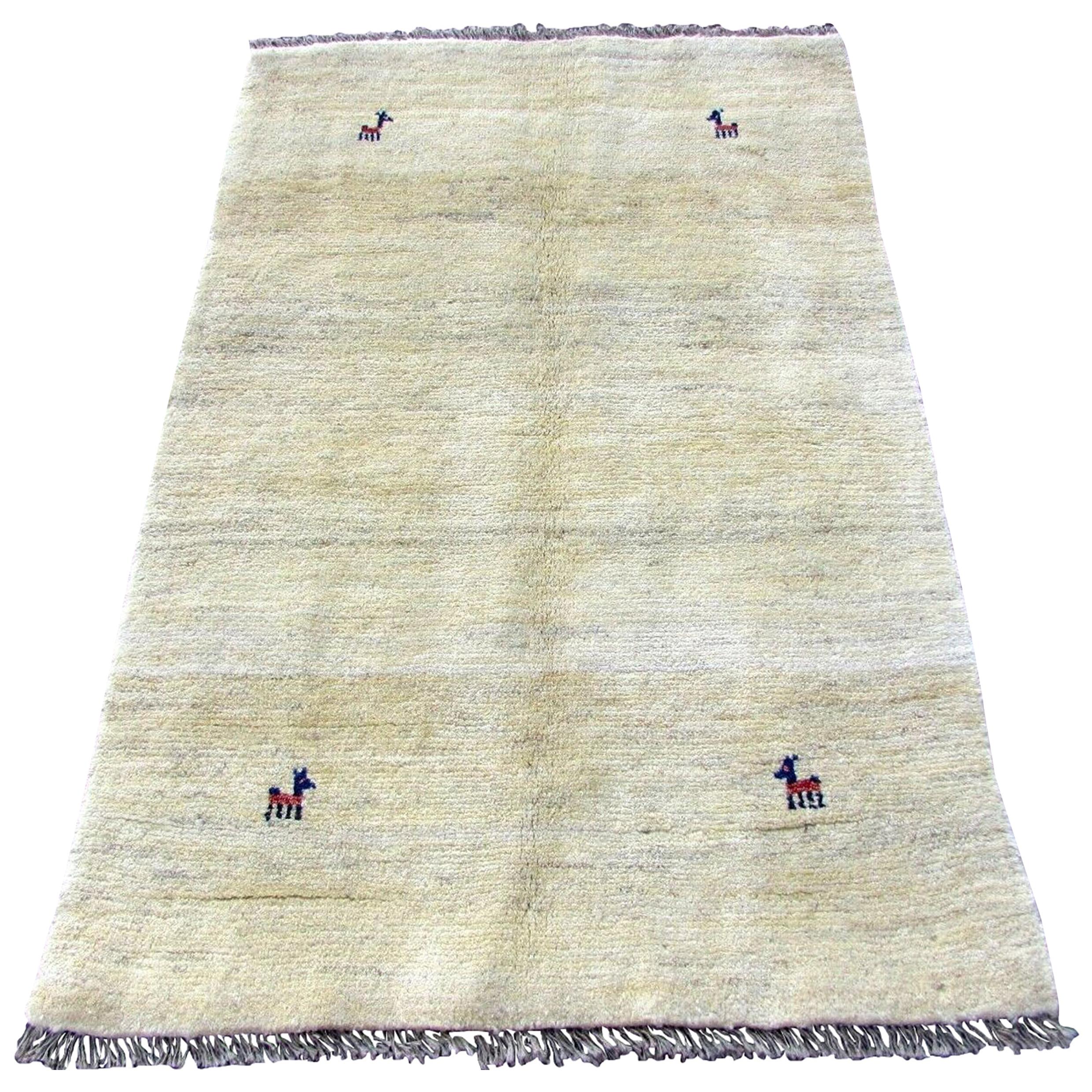 Handmade Vintage Gabbeh Style Rug, 1970s, 1C590 at 1stDibs