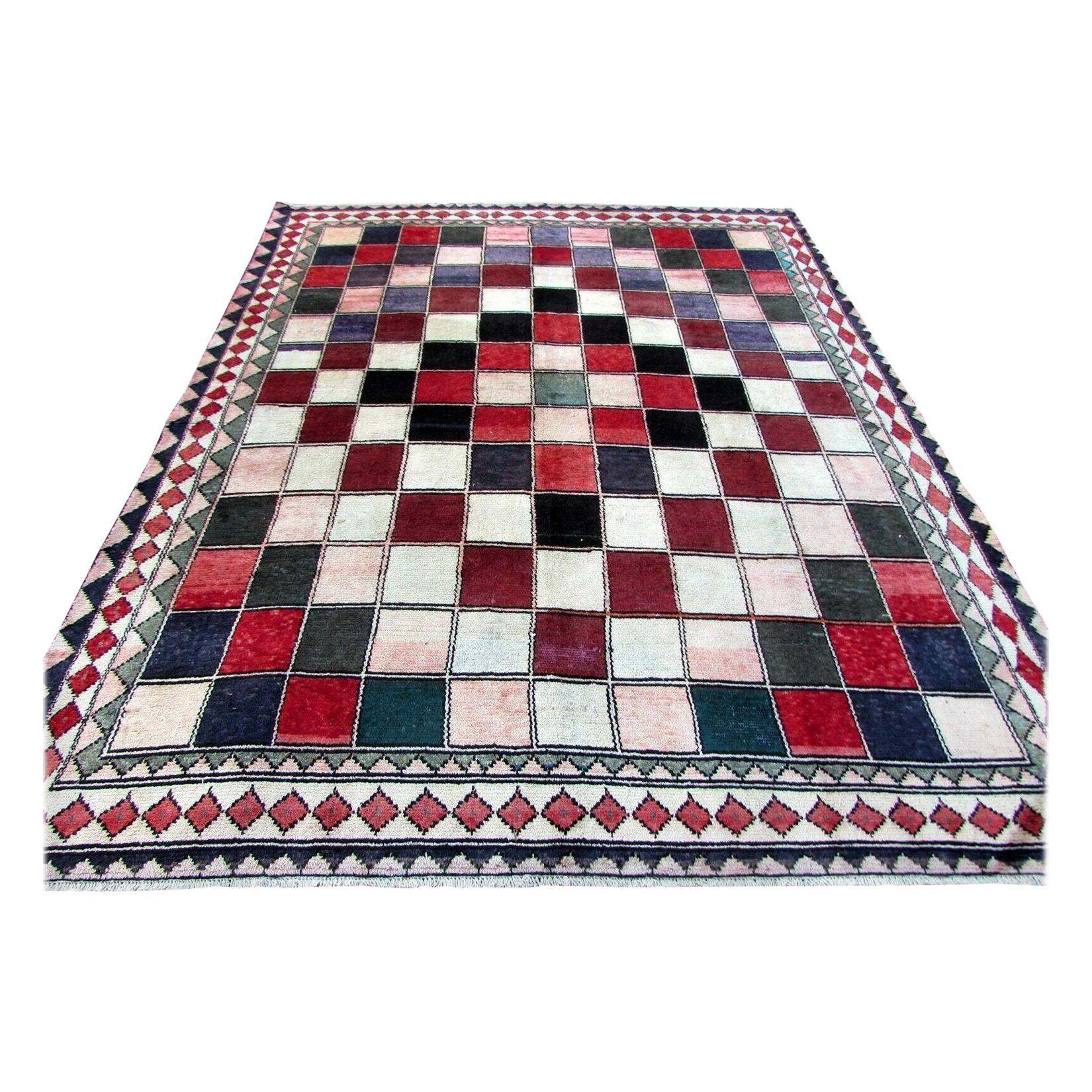 Handmade Vintage Gabbeh Style Rug, 1970s, 1C590 at 1stDibs