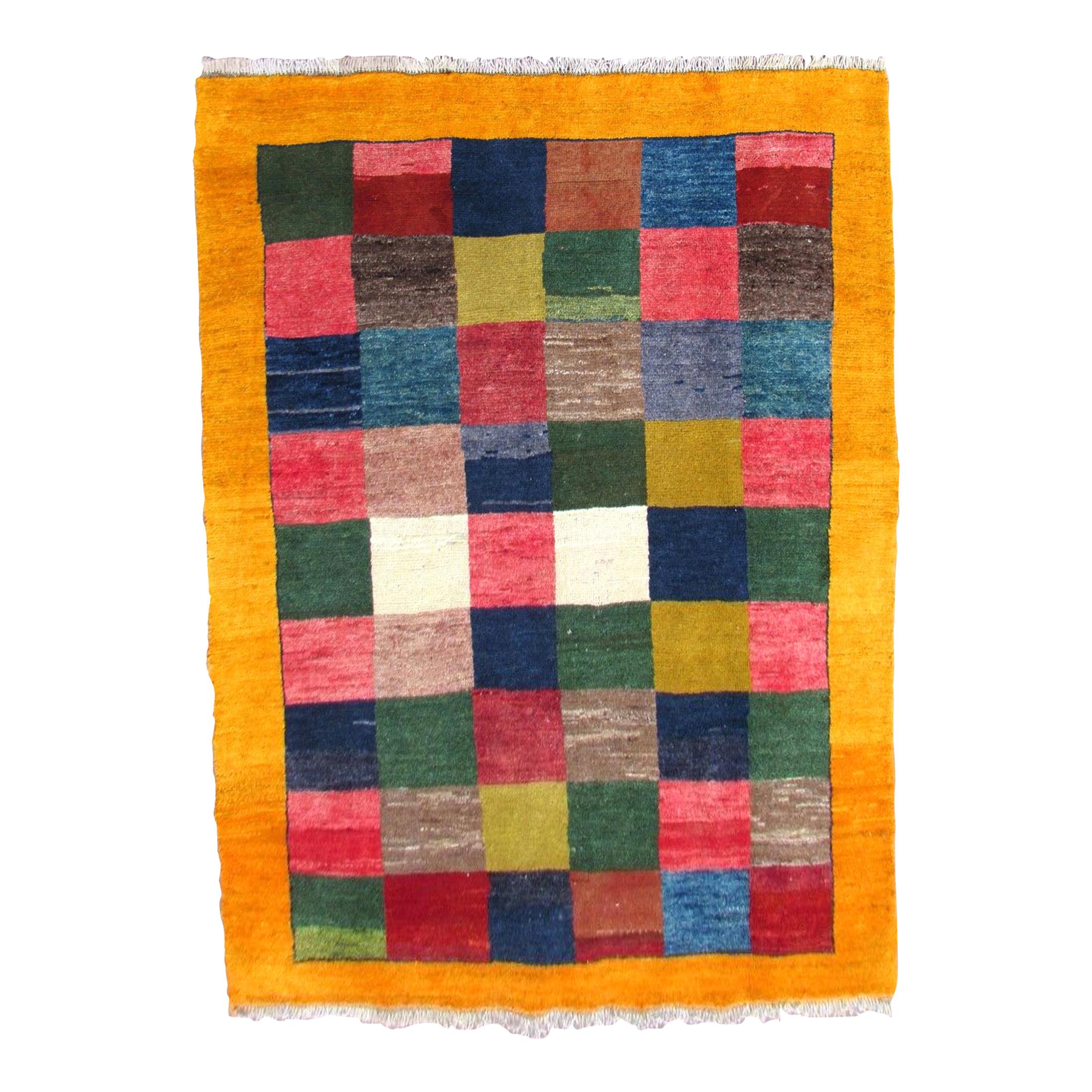 Handmade Vintage Gabbeh Style Rug, 1970s, 1C590 at 1stDibs