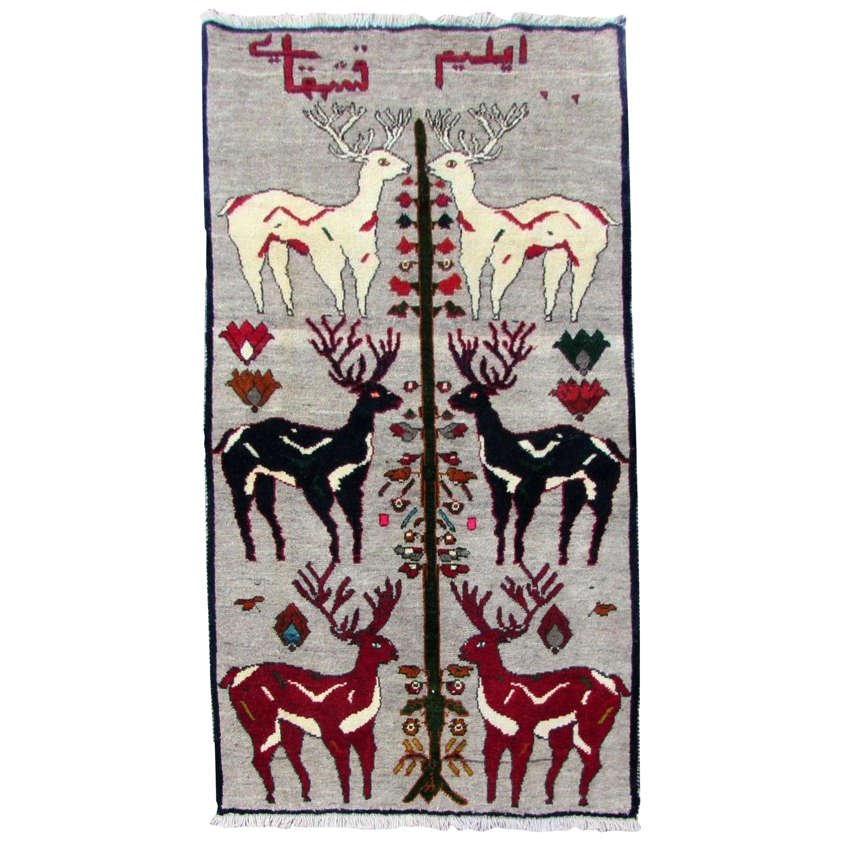 Handmade Vintage Gabbeh Style Rug, 1970s, 1C590 For Sale at 1stDibs