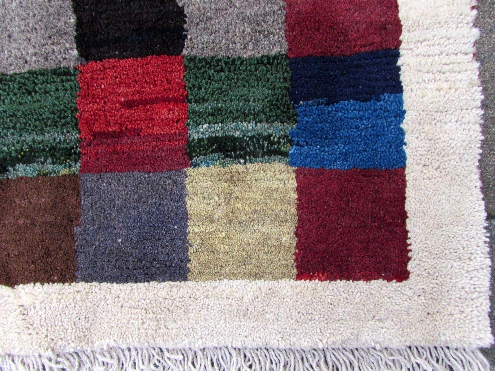 Handmade Vintage Gabbeh Style Rug, 1980s, 1Q0001 at 1stDibs