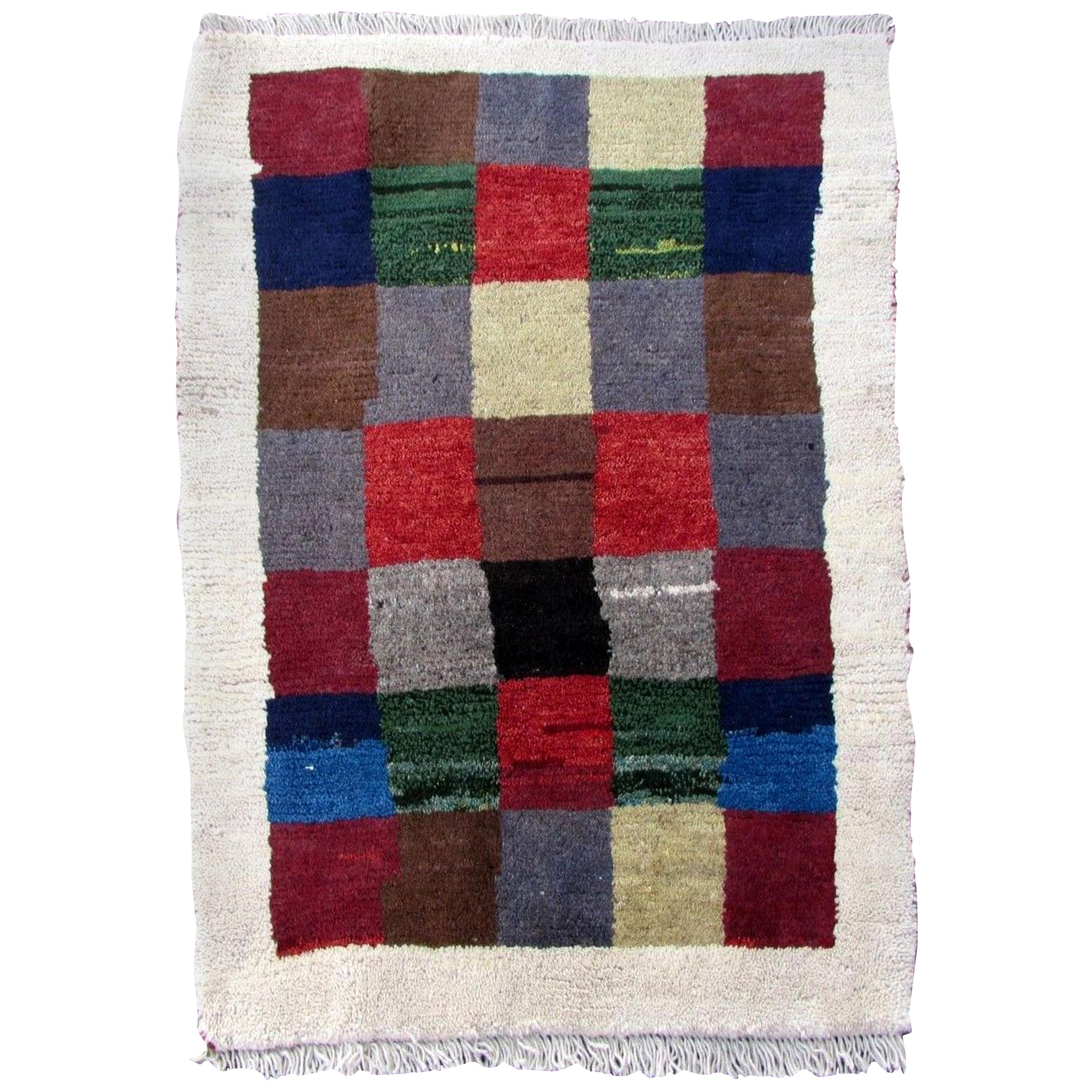 Handmade Vintage Gabbeh Style Rug, 1980s, 1Q0001 at 1stDibs