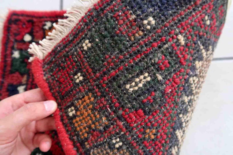 Handmade Vintage Hamadan Style Mat, 1970s, 1C961 For Sale at 1stDibs