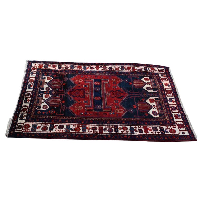 Handmade Vintage Hamadan Style Rug 1970s - 1g66 For Sale at 1stDibs