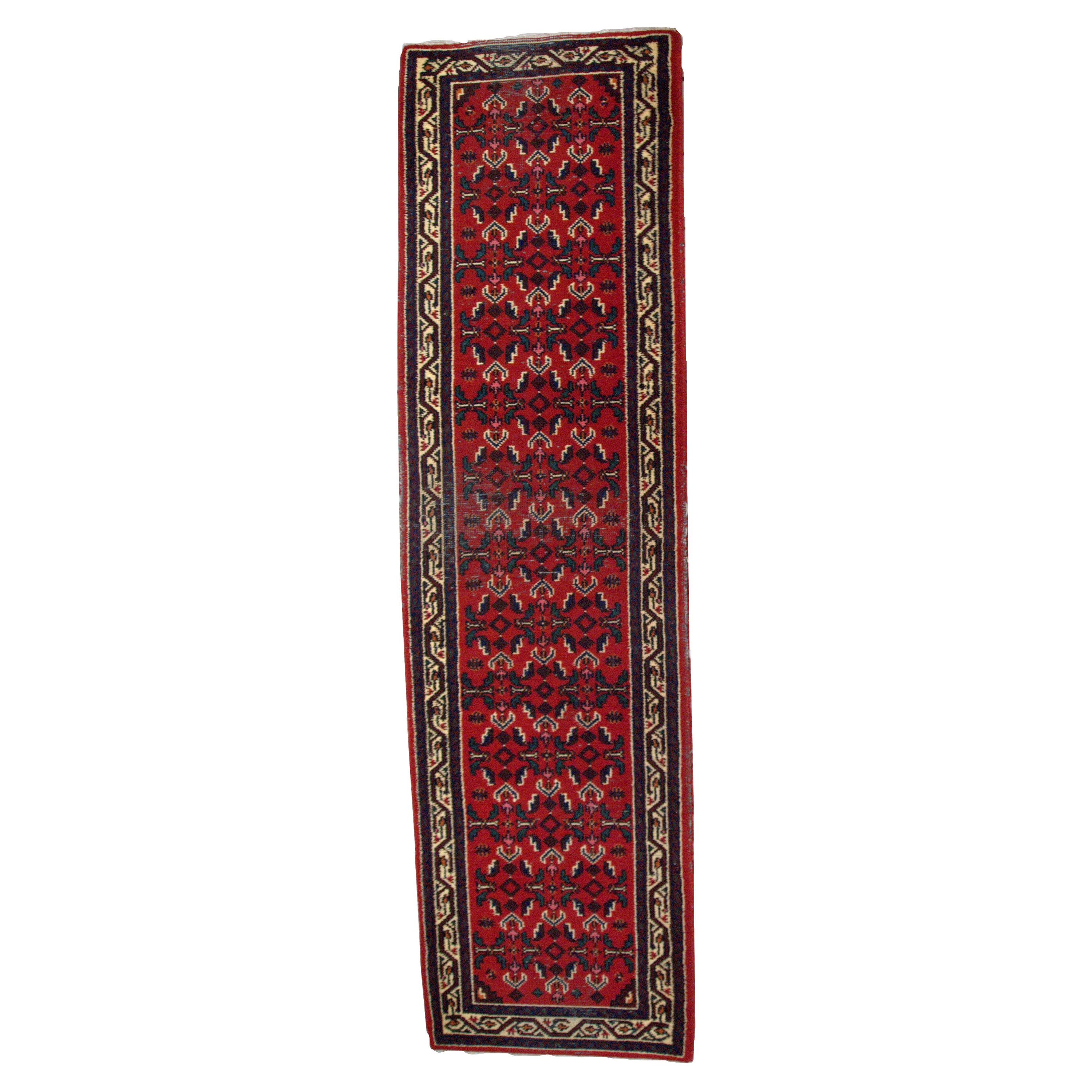 Handmade Vintage Hamadan Style Runner, 1960s, 1C663 For Sale at 1stDibs