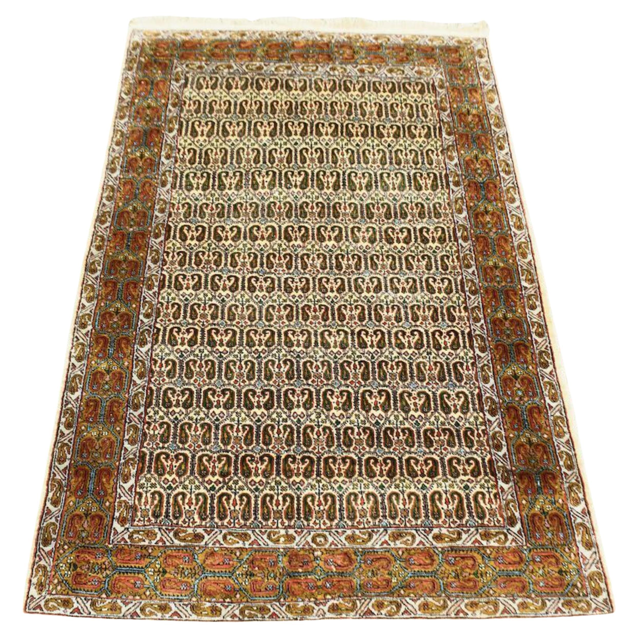 Handmade Vintage Indian Kashmir Rug 2.9' x 4.8', 1970s - 1G10 For Sale ...