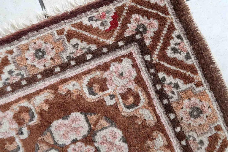 Handmade Vintage Mongolian Rug, 1950s, 1C1000 For Sale at 1stDibs