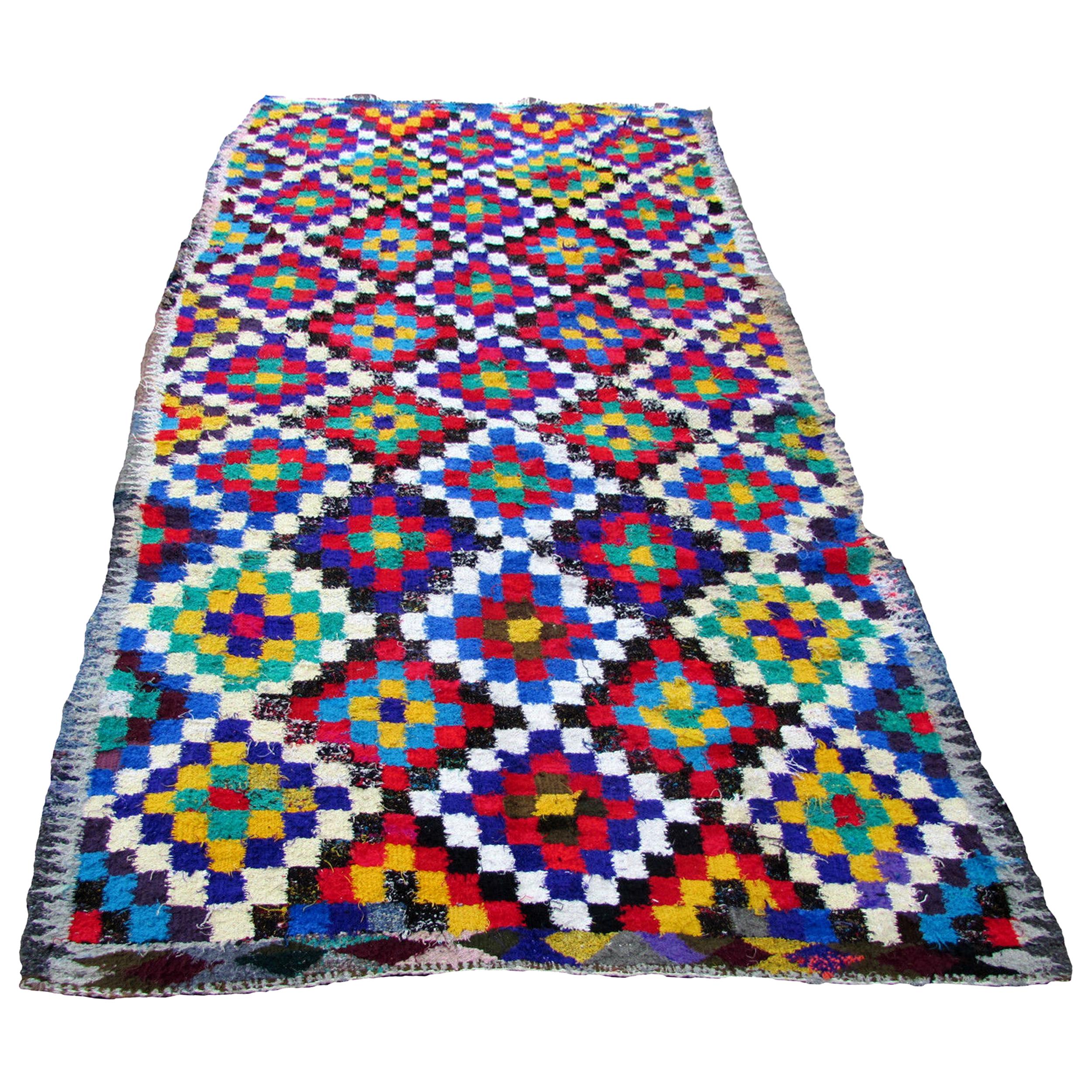Handmade Vintage Moroccan Berber Rug, 1970s, 1Q0009 For Sale at 1stDibs