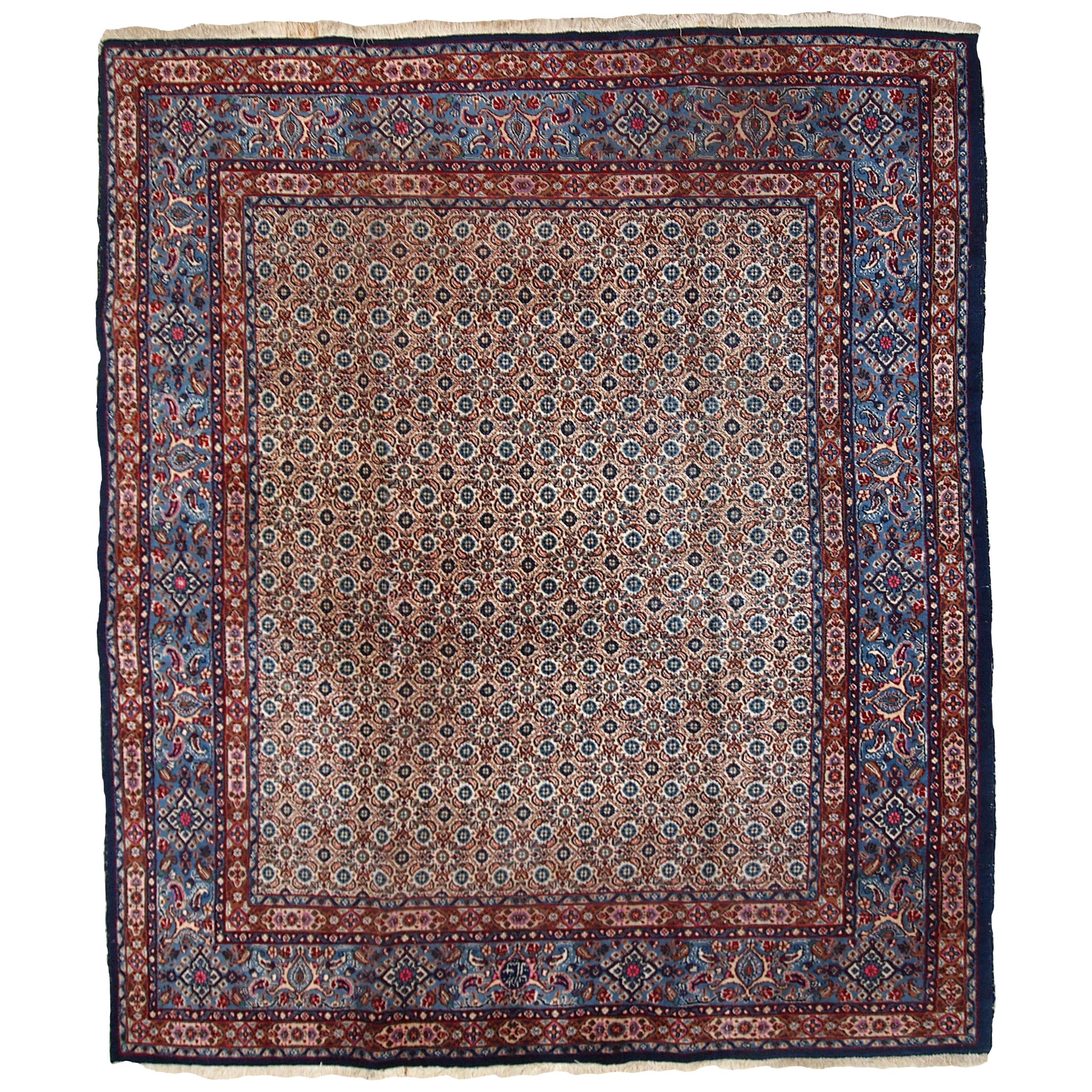 Handmade Vintage Nain Style Rug, 1970s, 1C687 For Sale at 1stDibs