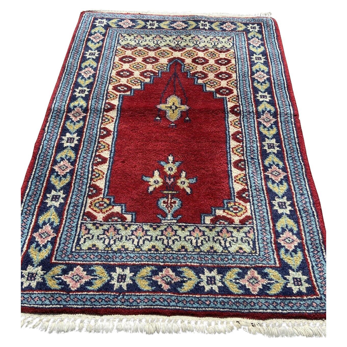 Handmade Vintage Pakistani Lahore Prayer Rug 2.1' x 3.1', 1970s - 1S20 ...