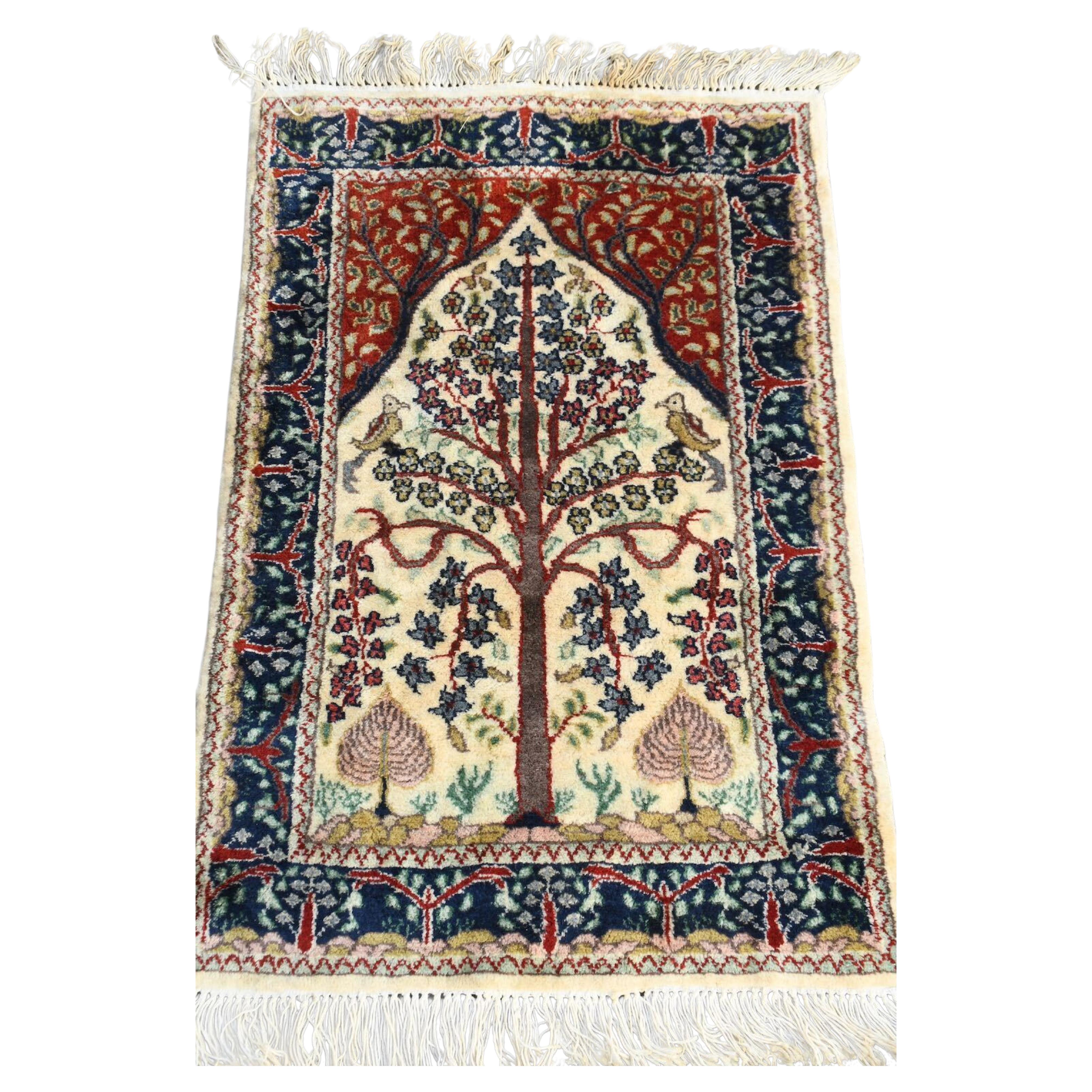 Handmade Vintage Persian Style Hamadan Prayer Rug 2' x 3.1', 1960s ...