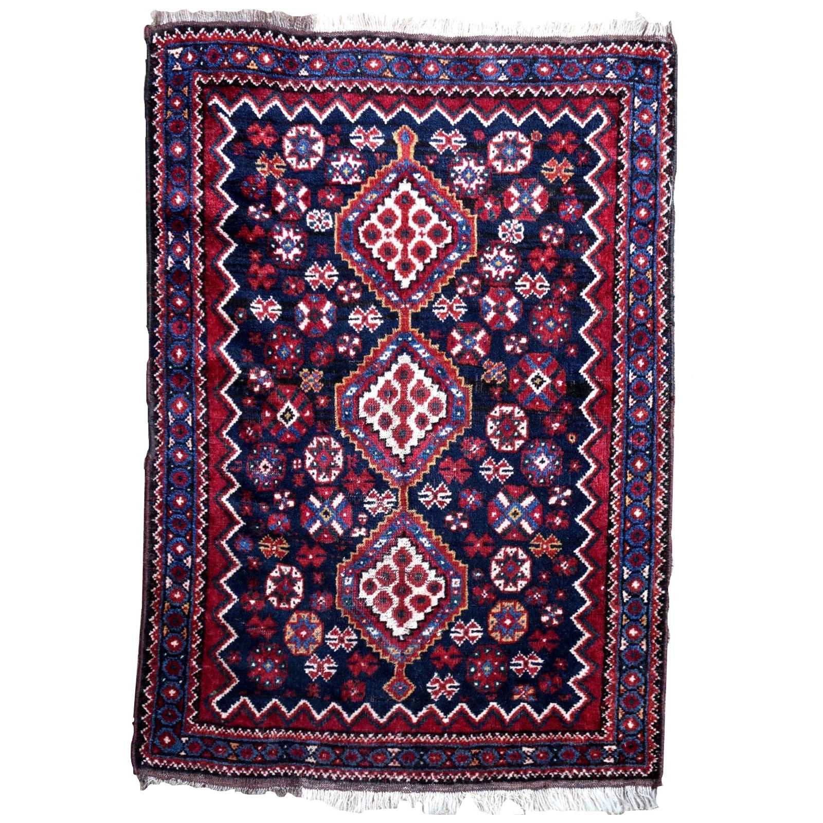 Handmade Antique Hamadan Style Rug, 1920s, 1B757 For Sale at 1stDibs
