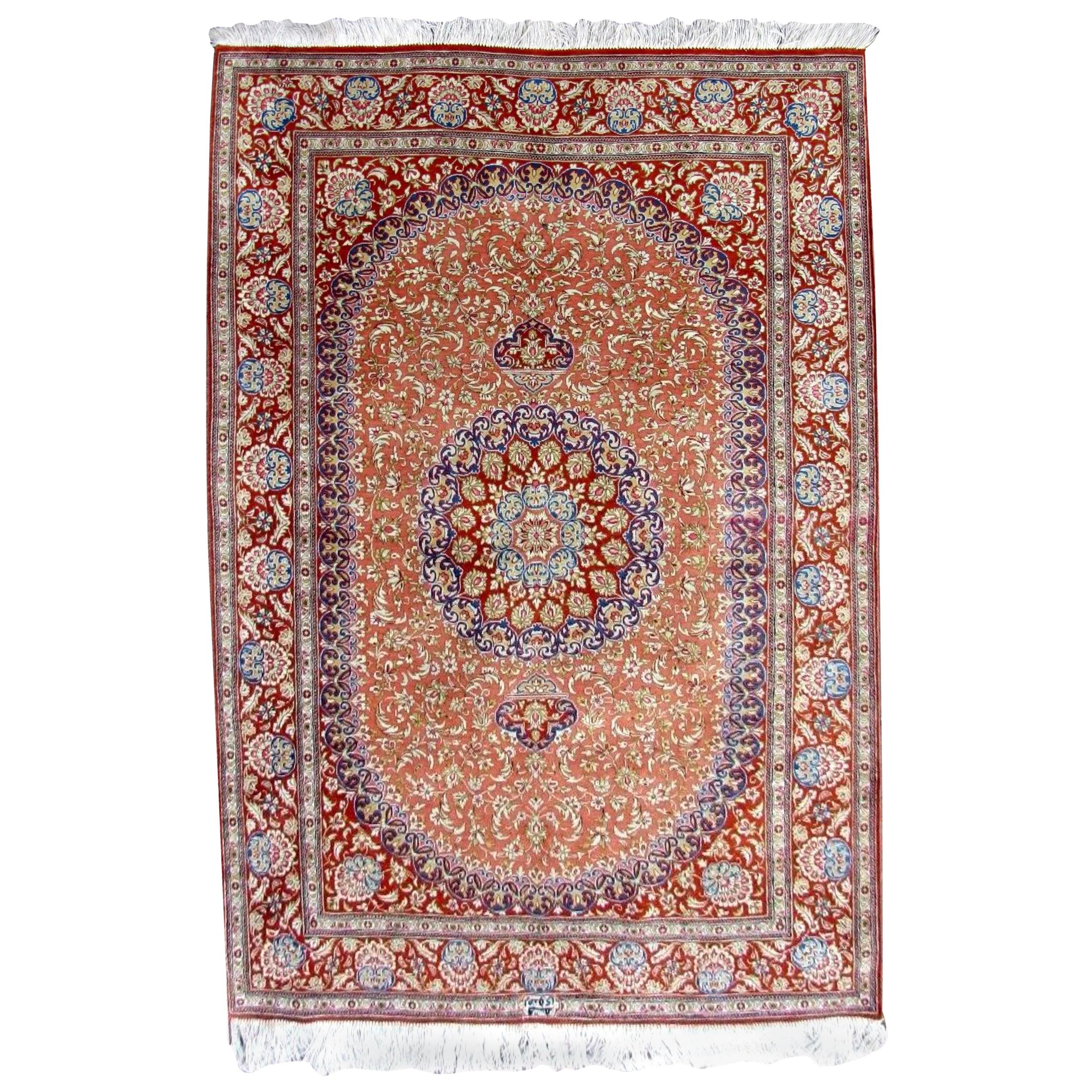Handmade Vintage Tabriz Style Kennedy Portrait Rug, 1980s, 1B365 For ...