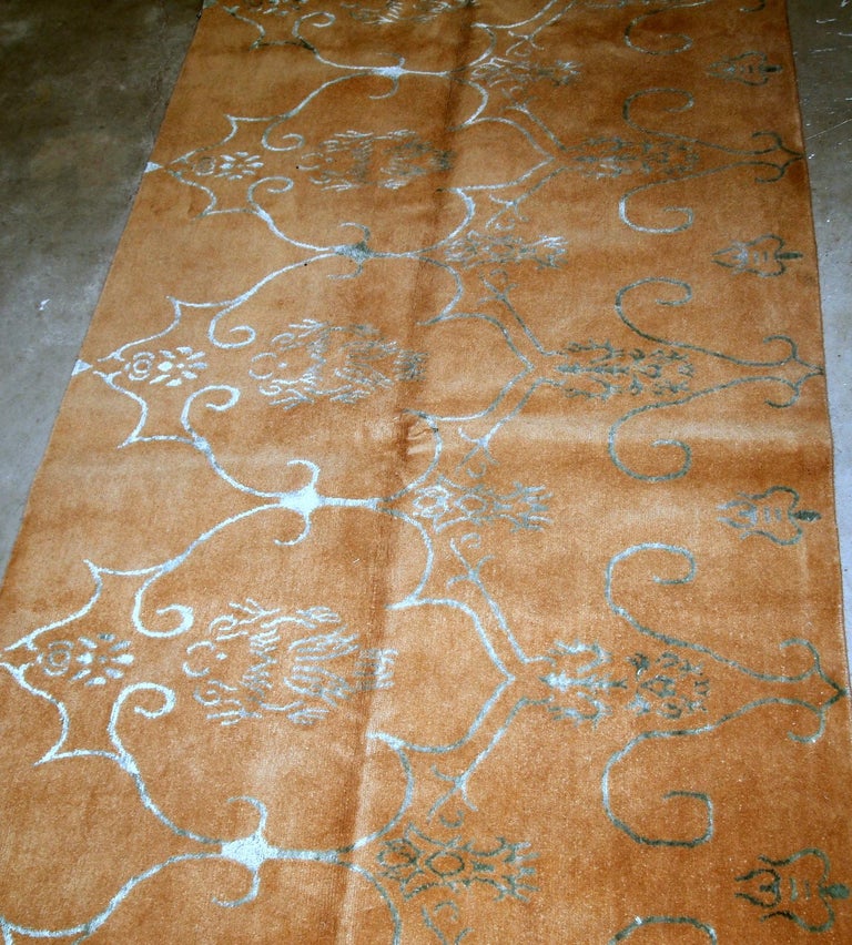 Handmade Vintage Tibetan Modern Rug with Silk, 1980s, 1B769 For Sale at ...