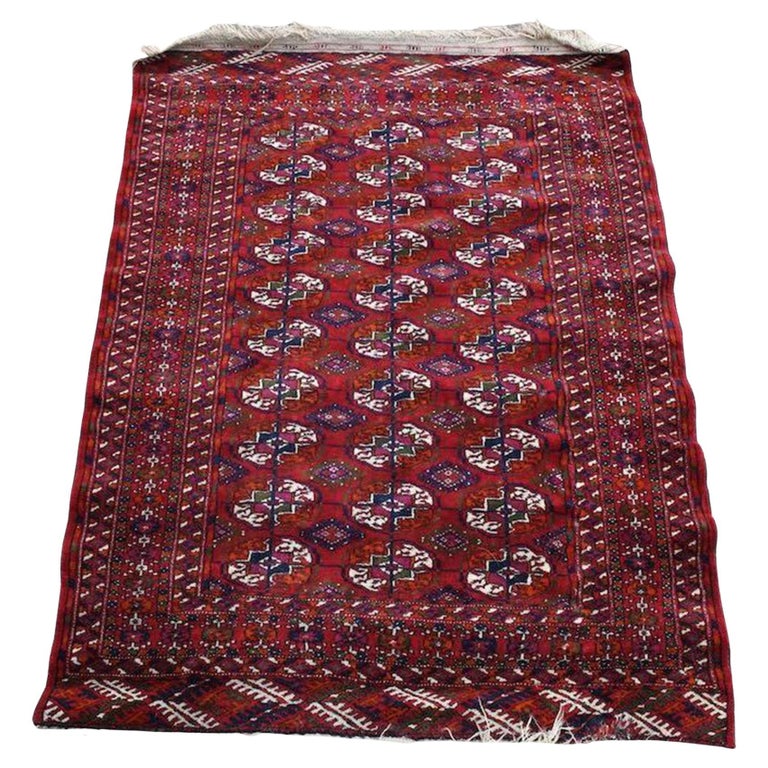 Handmade Vintage Turkmen Tekke Rug, 1960s, 1F23 For Sale at 1stDibs