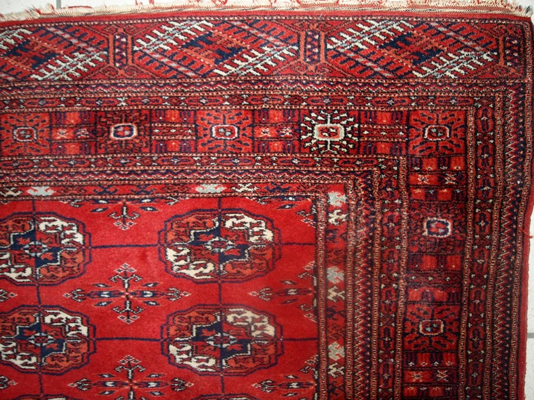 Handmade Vintage Turkmen Tekke Rug, 1970s, 1C631 For Sale at 1stDibs